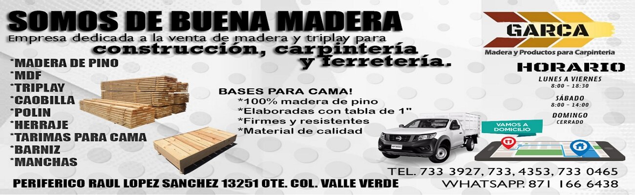 Tarima matrimonial Torreón : GARCA Maderería | Construex